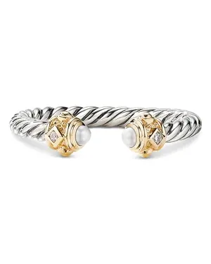 David Yurman Renaissance Ring With Pearl And Diamond - White/silver