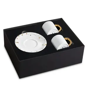 L'Objet Haas Mojave Trim Espresso Cup & Saucer, Set Of 2 - Gold