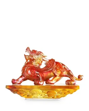 LIULI Omnipresent Fortune Pi Xiu Crystal Figure Limited Edition - Amber Gold