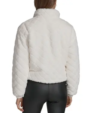 Marc New York Quilted Faux Fur Bomber Jacket