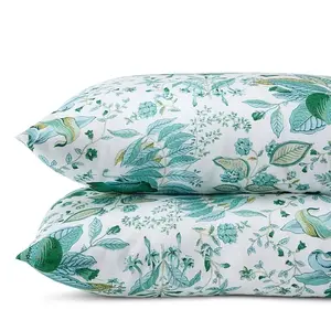 MATOUK Pomegranate Linen Pillowcase Set, Standard Exclusive - Green- Exclusive