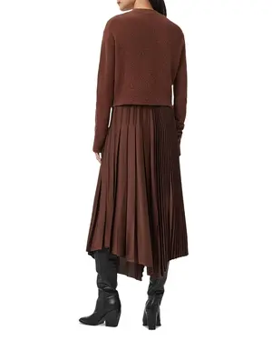 ALLSAINTS Jax 2-in-1 Pleated Maxi Dress