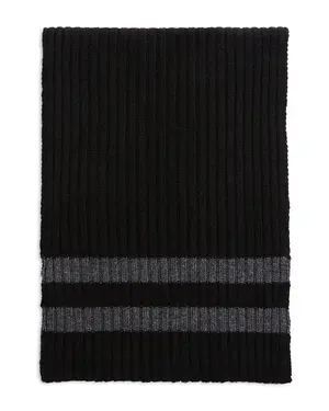 Bloomingdale'S Striped Knit Scarf Exclusive - Black