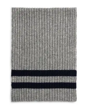 Bloomingdale'S Striped Knit Scarf Exclusive - Grey