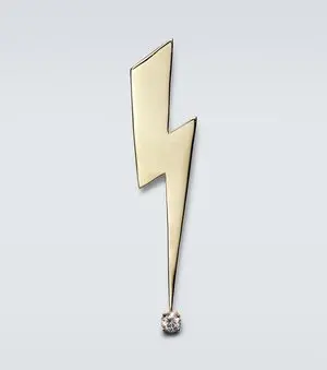 SYDNEY EVAN Lightning Bolt 14kt And Diamond Brooch - Gold