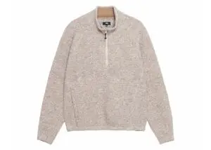 StÜssy Wool Blend Sherpa Mock Neck - Tan