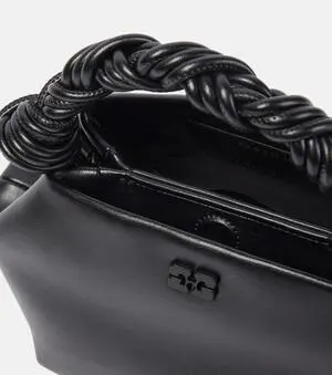 GANNI Small Leather Tote Bag - Black