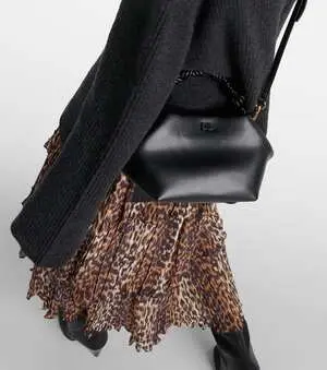 GANNI Small Leather Tote Bag - Black
