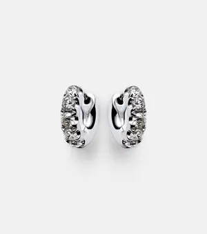 ROXANNE FIRST 14kt White Gold Hoop Earrings With Diamonds - Silver