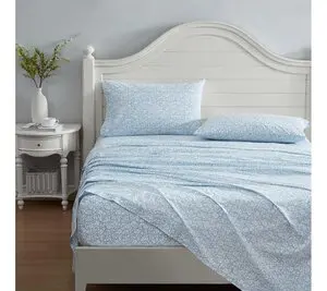 Laura Ashley Heirloom Ditzy Blue Twin Sheet Set