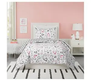 URBAN PLAYGROUND Roxy Hearts Reversible Twin/xl Comforter Set - One-color