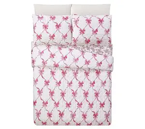 MODERN HEIRLOOM Abigail Bow Reversible Full/que En Quilt Set