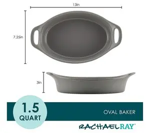 RACHAEL RAY 1.5-quart Ceramics Oval Baker