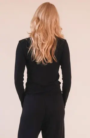 POPLINEN Norma Modal Ribbed Turtleneck - Black