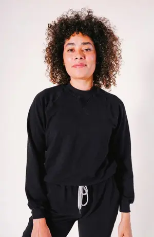 POPLINEN Agnes Raglan Organic Cotton + Tencel Sweatshirt - Black