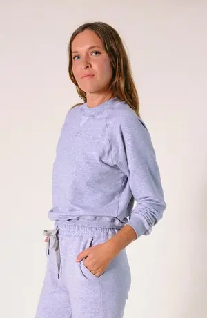 POPLINEN Agnes Raglan Organic Cotton + Tencel Sweatshirt - Heather Gray