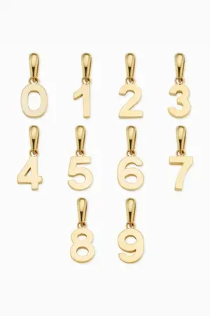 ORADINA 14k Gold My Number Charm Pendant - Number 2