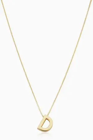 ORADINA 14k Gold Initial Pendant Necklace - Letter D