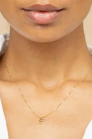 ORADINA 14k Gold Initial Pendant Necklace - Letter J