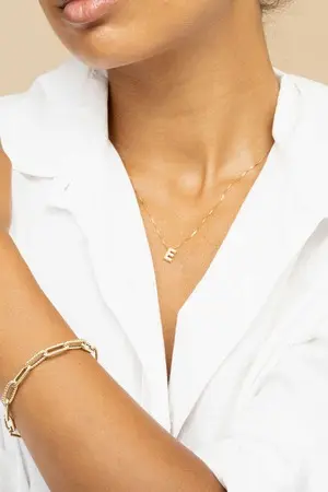 ORADINA 14k Gold Initial Pendant Necklace - Letter J