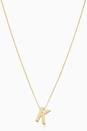 ORADINA 14k Gold Initial Pendant Necklace - Letter K