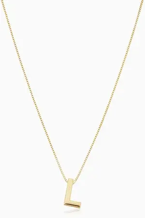 ORADINA 14k Gold Initial Pendant Necklace - Letter L