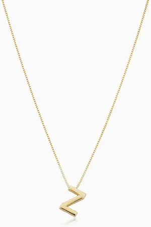 ORADINA 14k Gold Initial Pendant Necklace - Letter Z
