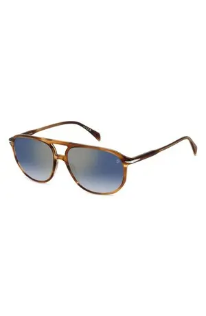 DB EYEWEAR BY DAVID BECKHAM 58mm Aviator Sunglasses