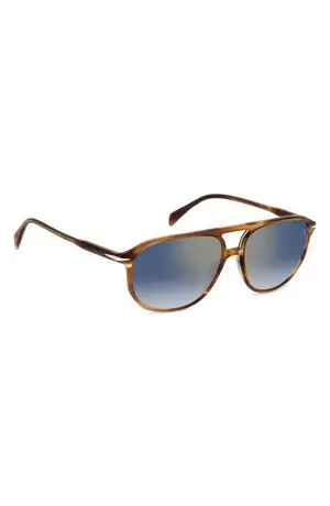 DB EYEWEAR BY DAVID BECKHAM 58mm Aviator Sunglasses