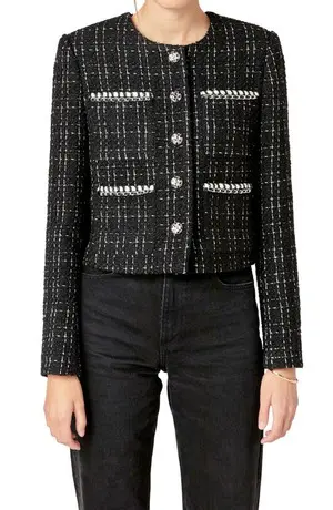 English Factory Windowpane Tweed Jacket
