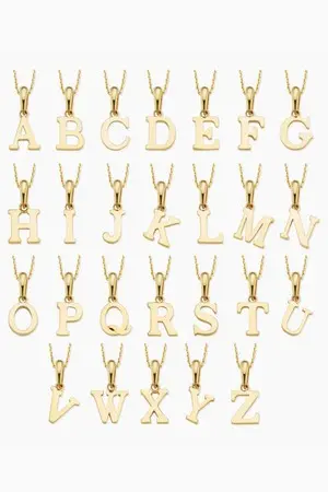 ORADINA 14k Gold Initial Pendant Necklace - Letter A