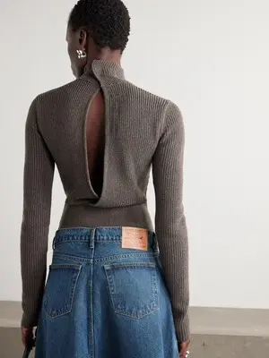 Rick Owens Headon Knitted Cashmere And Wool-blend Turtleneck Bodysuit