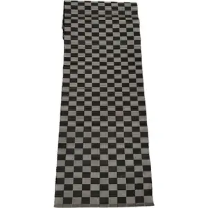 SIAFU HOME Handloomed Checkered Table Runner Black