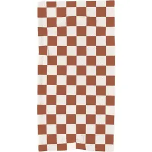 SIAFU HOME Handloomed Checkered Table Runner - Brown