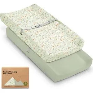 KEABABIES 2-pack Soothe Changing Pad Covers - Foxtrot