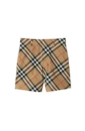 Burberry Check Cotton Shorts - Sand