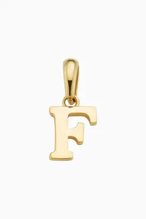 ORADINA 14k Gold Initial Pendant - Letter F