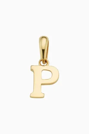 ORADINA 14k Gold Initial Pendant - Letter P