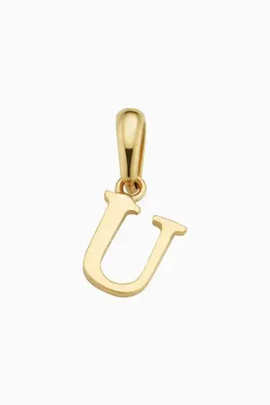 ORADINA 14k Gold Initial Pendant - Letter U
