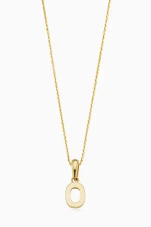 ORADINA 14k Gold Number Pendant Necklace - Number 9