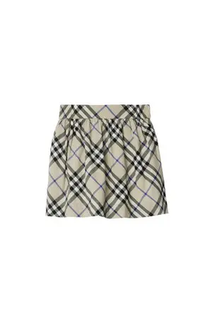 Burberry Check Cotton Skirt - Lichen