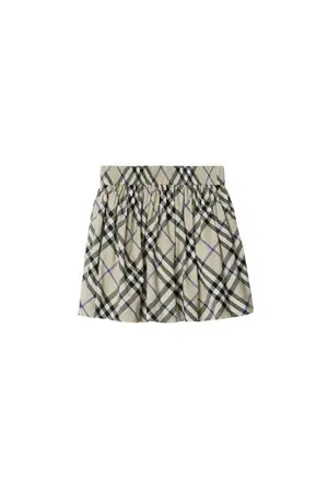 Burberry Check Cotton Skirt - Lichen