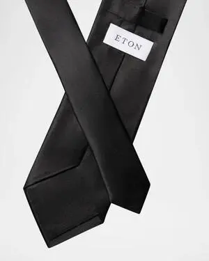 Eton Silk Satin Neck Tie - Black