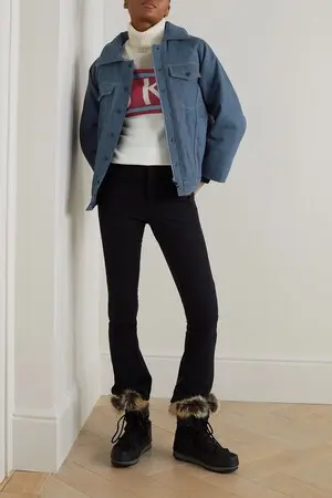 Perfect Moment Corentine Embroidered Denim Jacket - Mid Denim