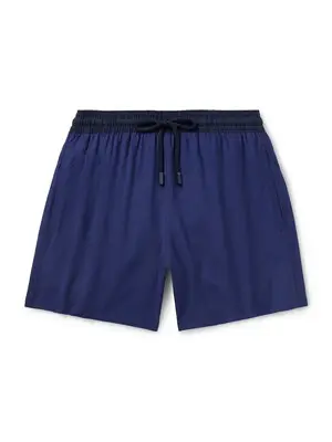 Vilebrequin Magnus Straight-leg Mid-length Wool Swim Shorts - Blue