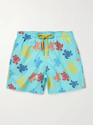 Vilebrequin Moorea Straight-leg Mid-length Printed Econyl® Swim Shorts - Blue