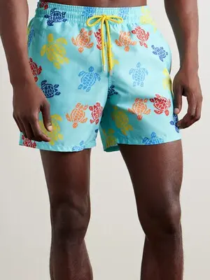 Vilebrequin Moorea Straight-leg Mid-length Printed Econyl® Swim Shorts - Blue