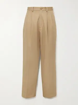 FEDERICO CURRADI Straight-leg Pleated Cotton-twill Trousers