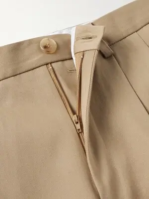 FEDERICO CURRADI Straight-leg Pleated Cotton-twill Trousers