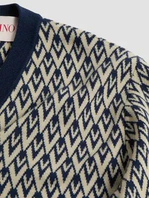 Valentino Garavani Wool Sweater With Toute La V Jacquard Pattern